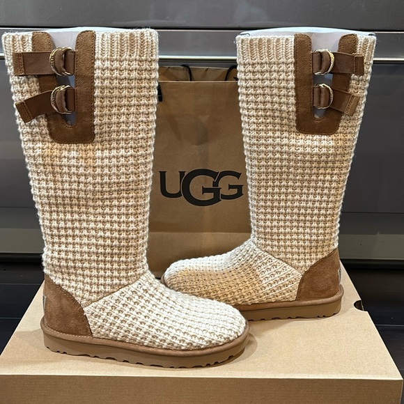 UGG | Shoes | Ugg Classic Solene Tall In Oatmealchestnut Sz 8 New In ...